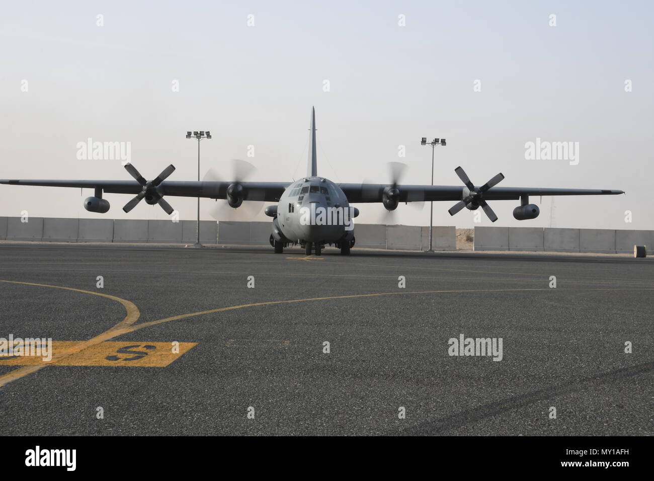 An EC-130H Compass Call taxis Dec. 5, 2016 at an undisclosed location ...