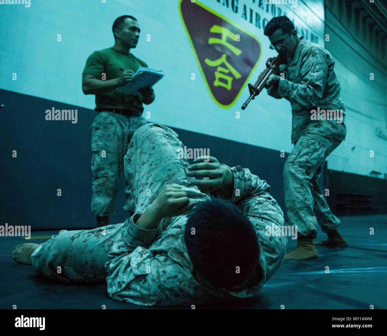 A U.S. Marine with Battalion Landing Team 1st Bn., 4th Marines performs ...
