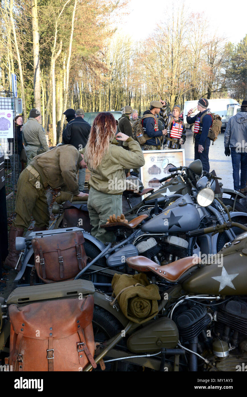 Static display of WW2 American vehicles around the Batle of Ardennes ...