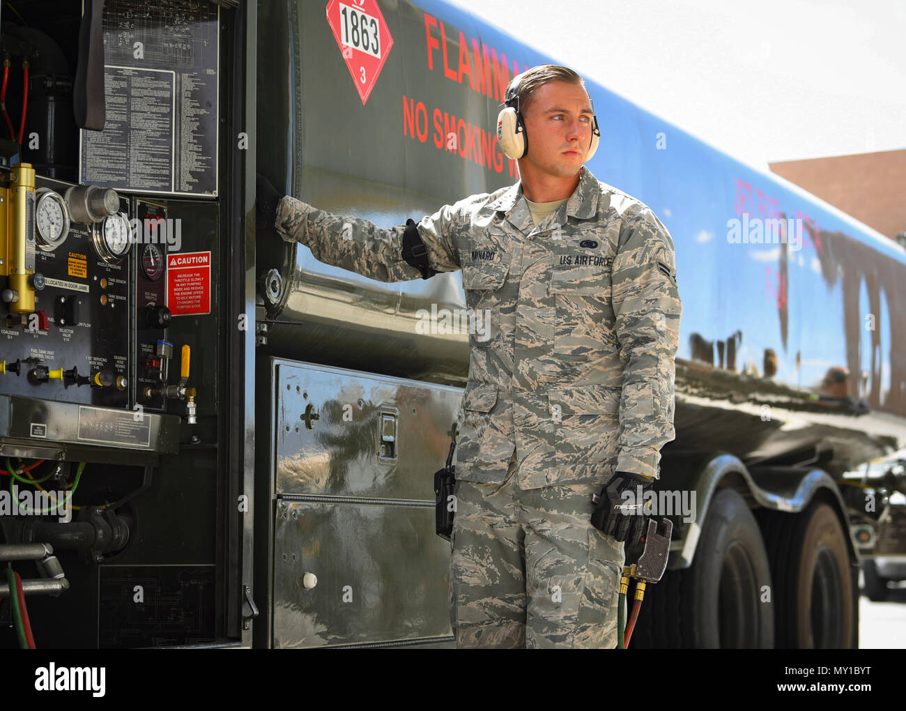 Airman 1st Class Lee Maynard, 99th Logistics Readiness Squadron fuels ...