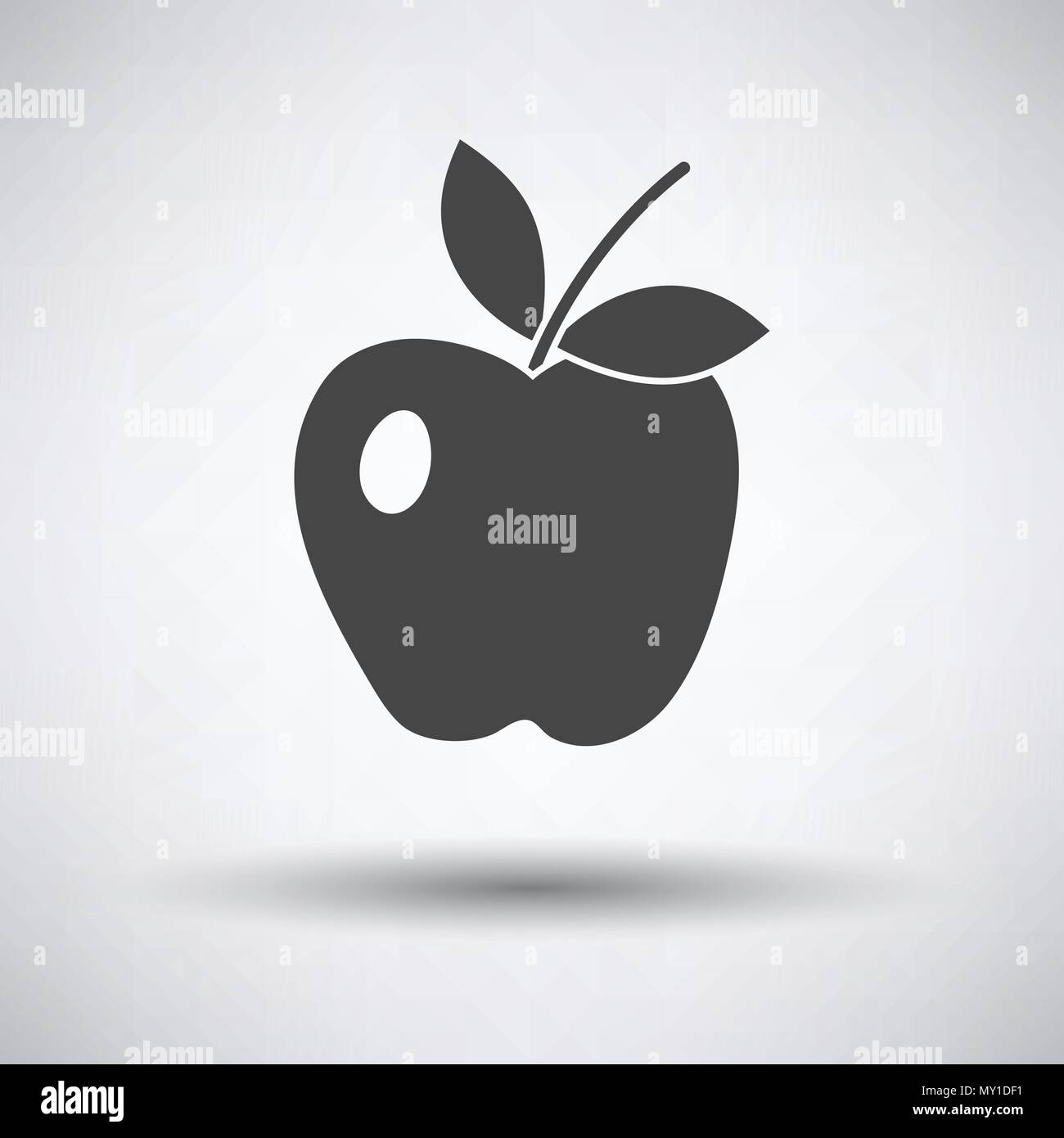Icon of Apple on gray background, round shadow. Vector illustration ...