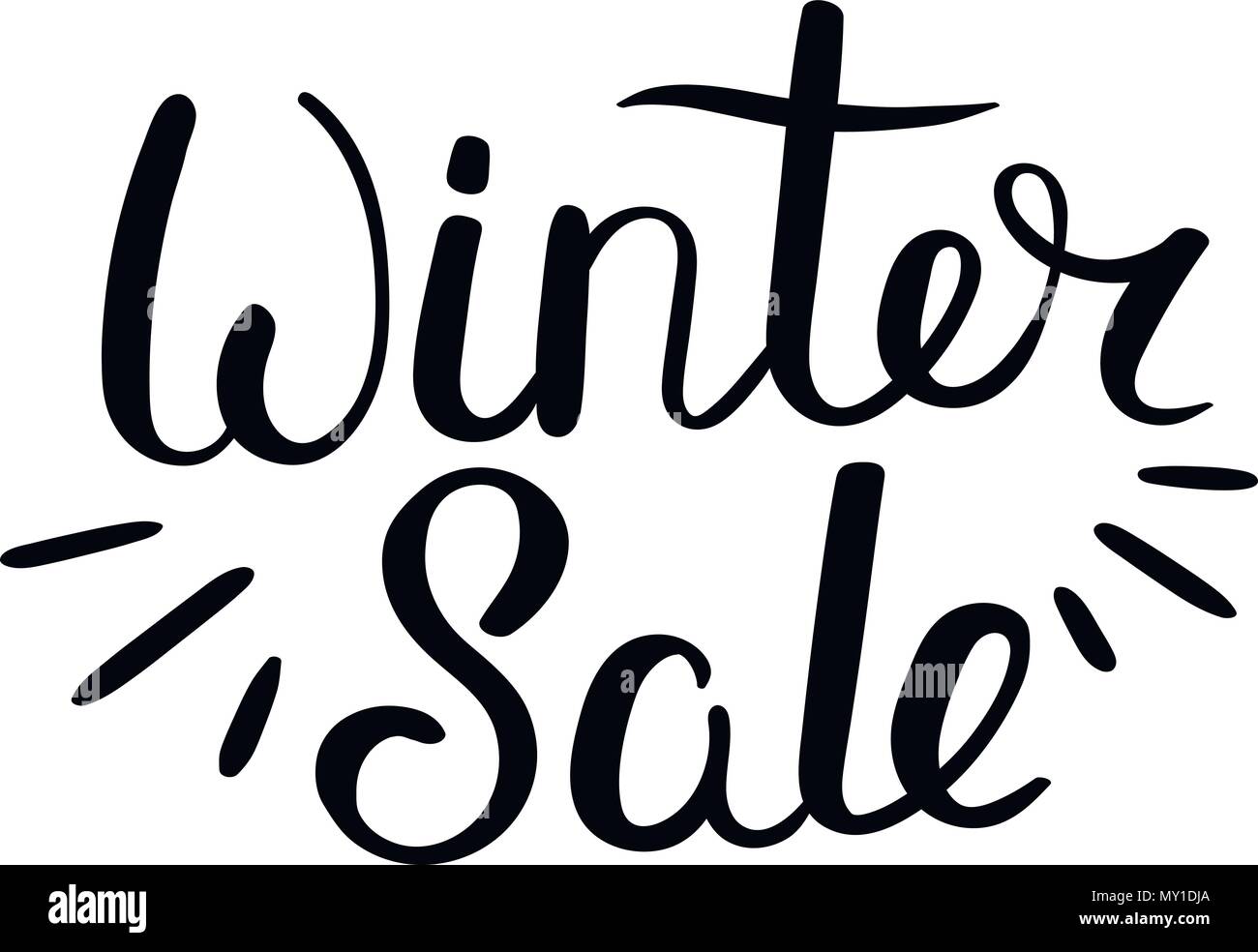 Winter sale. Hand drawn vector lettering phrase. Modern motivating ...