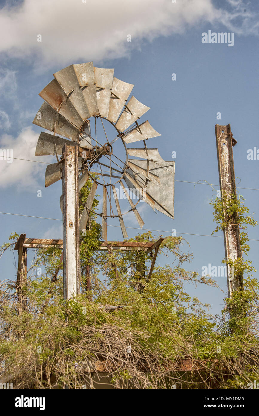 Old wind turbine built in hi-res stock photography and images - Alamy