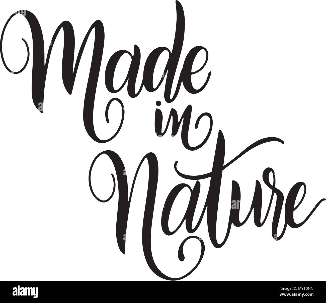 Organic food labels with hand drawn lettering. Made in nature. Healthy ...