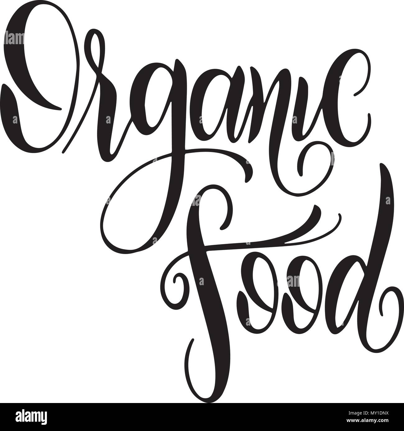 Organic food labels with hand drawn lettering. Organic food. Healthy ...