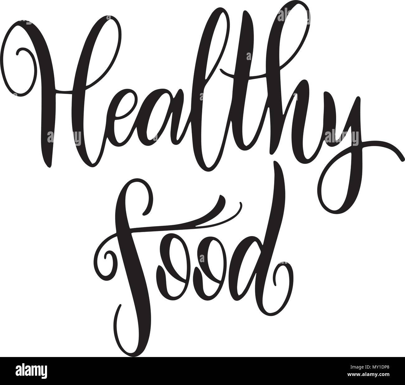 Organic food labels with hand drawn lettering. Healthy food. Healthy ...
