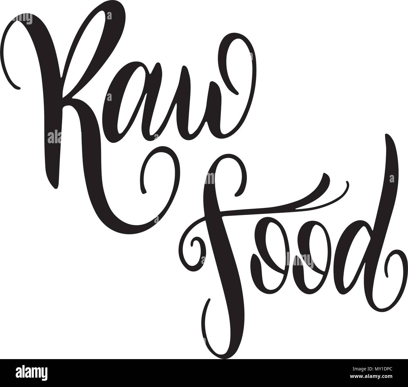 Organic food labels with hand drawn lettering. Raw food. Healthy ...