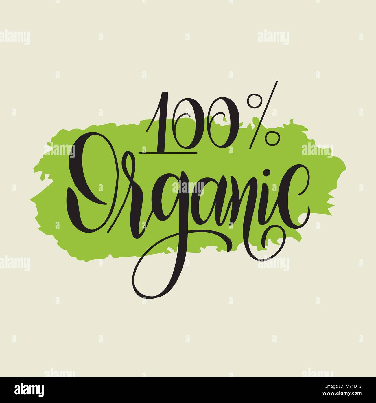 Organic food labels with hand drawn lettering. 100pc organic. Healthy ...