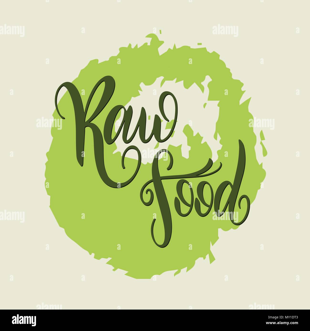 Organic food labels with hand drawn lettering. Raw food. Healthy ...