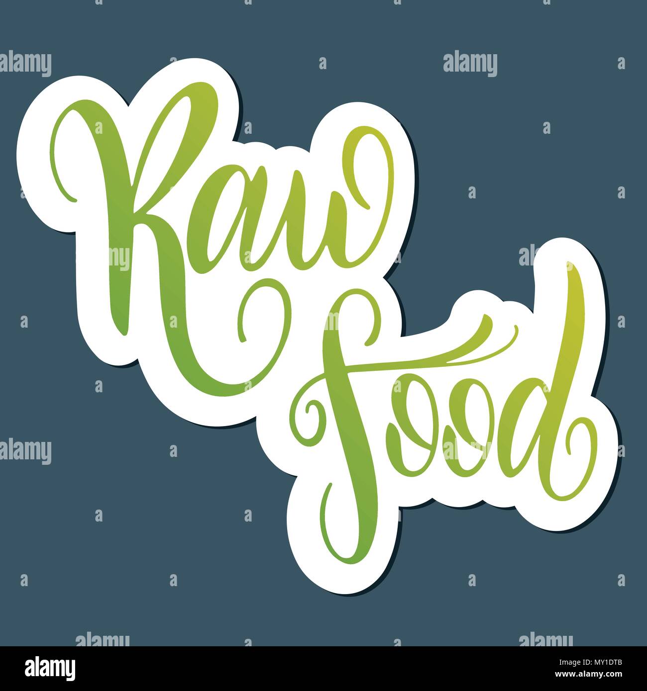 Organic food labels with hand drawn lettering. Raw food. Healthy ...