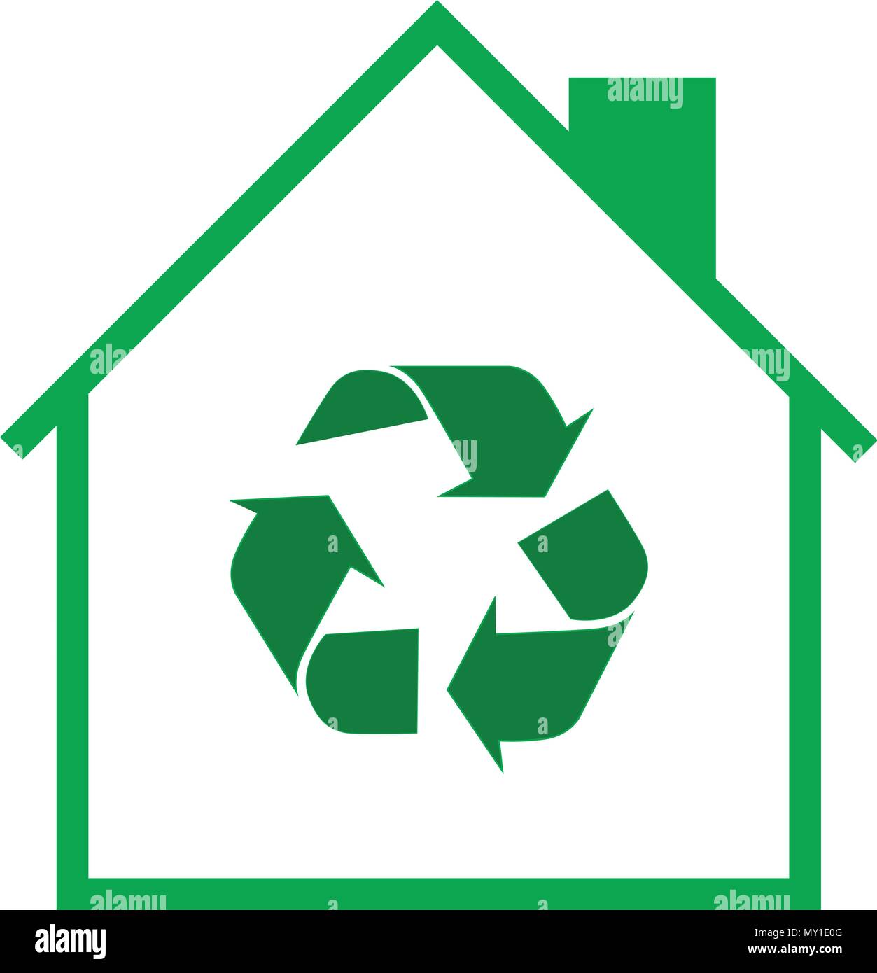 recycle sign and house shape vector illustration Stock Vector Image ...