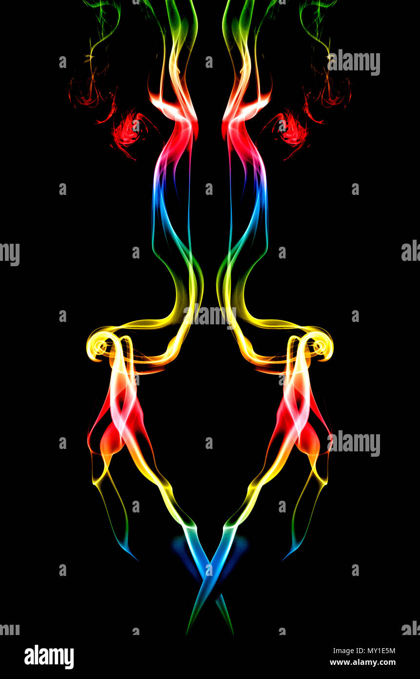 Image of colorful smoke on dark background ( multi colored Stock Photo ...