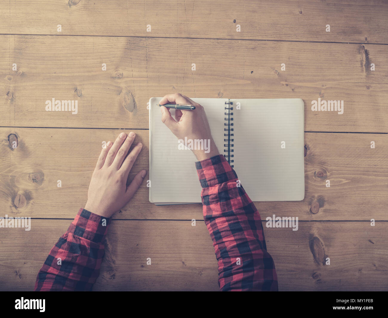 Overhead shot working table hi-res stock photography and images - Alamy