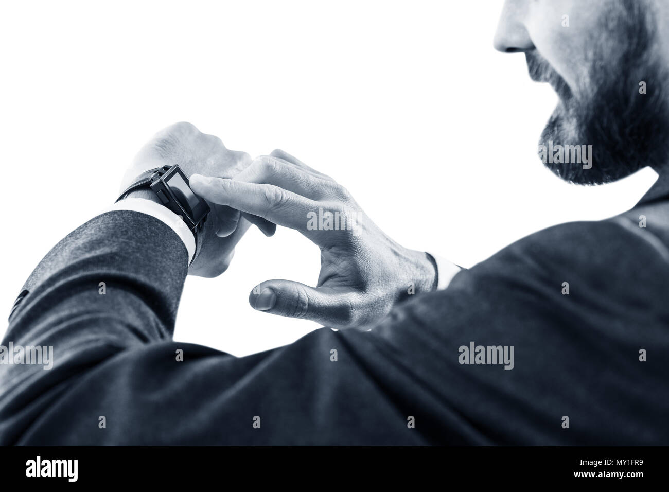Man hands using smartwatch touchscreen hi-res stock photography and ...