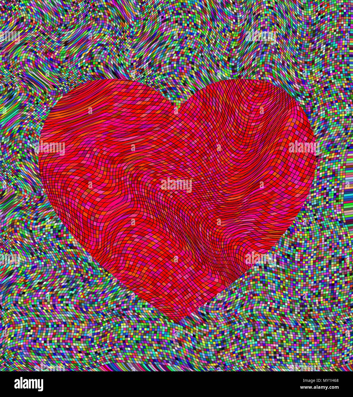 Red heart lines Stock Vector Images - Alamy