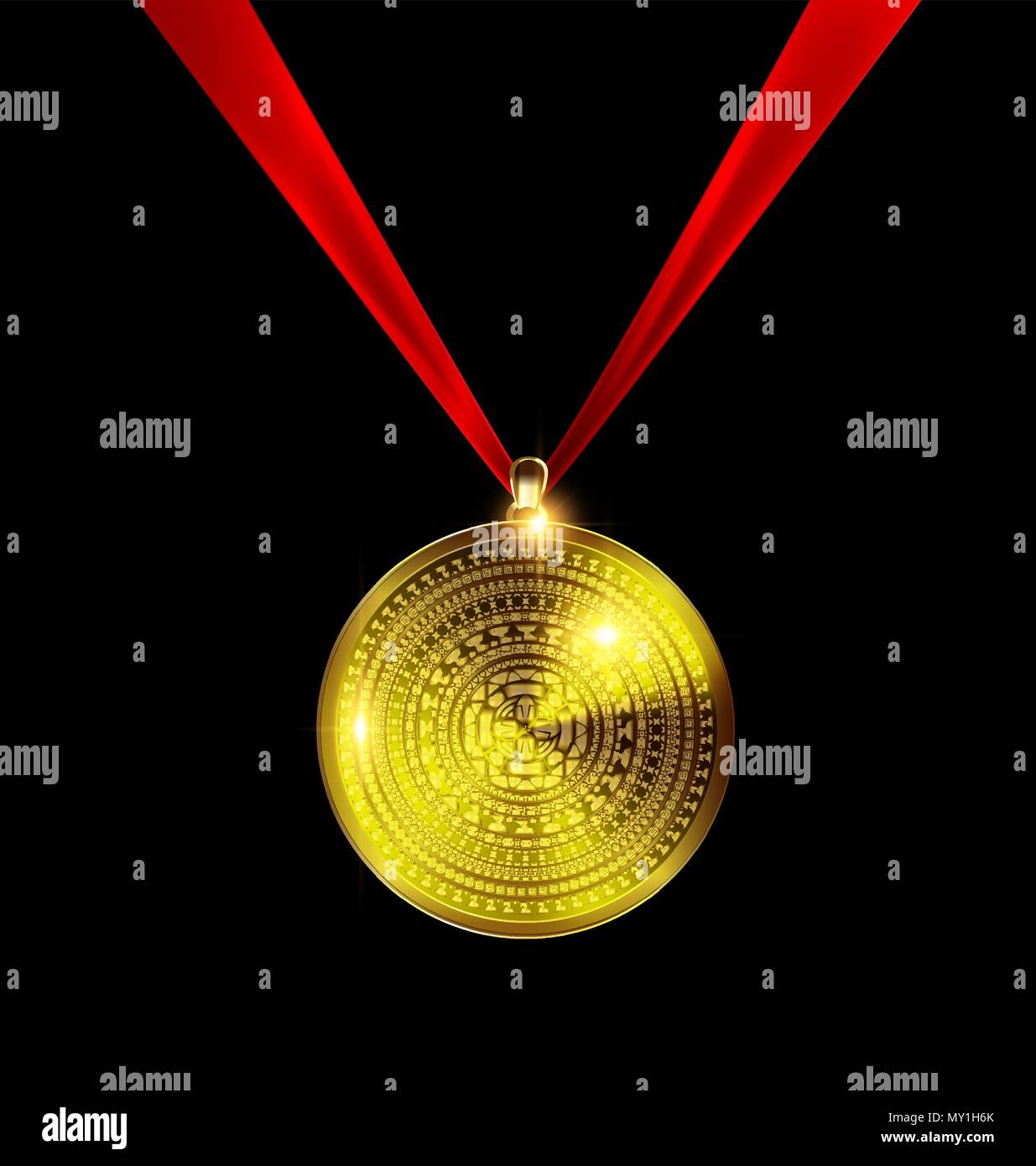 yellow golden medal Stock Vector Image & Art - Alamy