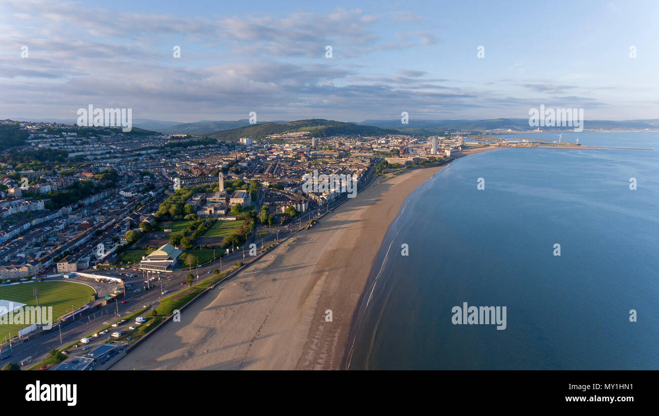 Swansea bay aerial hi-res stock photography and images - Alamy