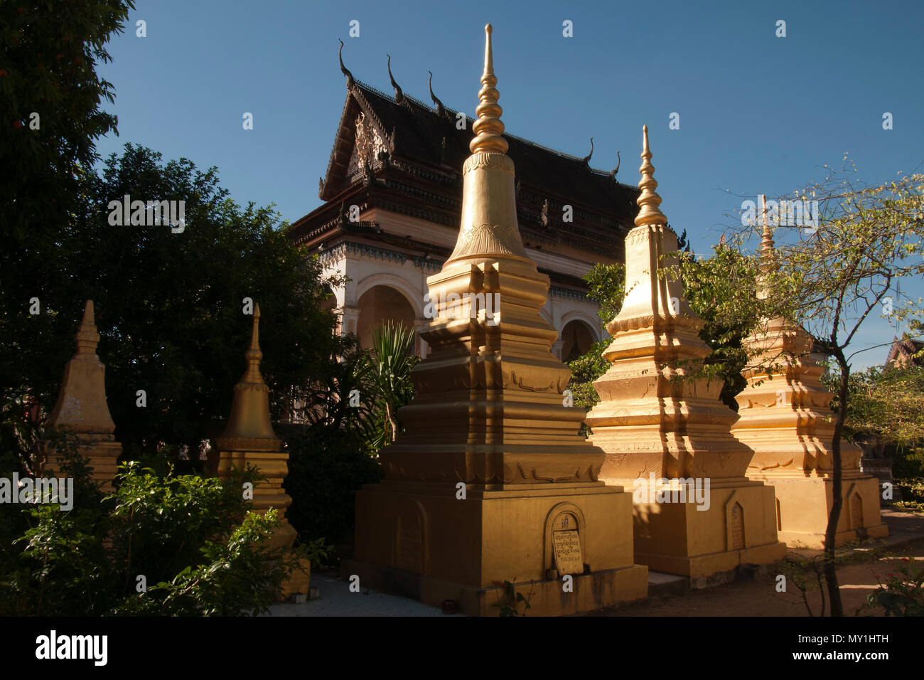 Siem reap Cambodia, Wat Bo temple and stupas Stock Photo - Alamy