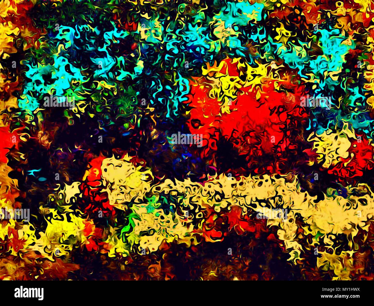abstract psychedelic background from color paints of chaotic paint ...