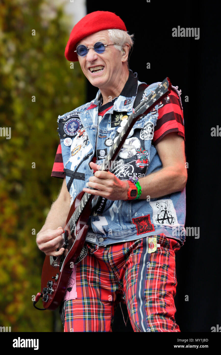 Captain Sensible of The Damned performs on stage at the Barclaycard ...