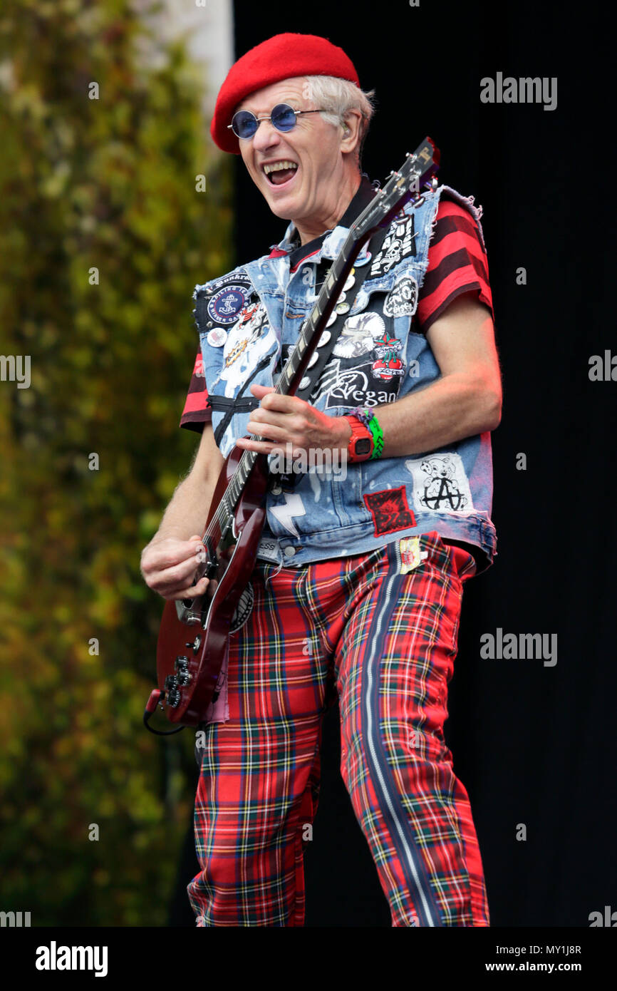 Captain Sensible of The Damned performs on stage at the Barclaycard Presents British Summer Time ...