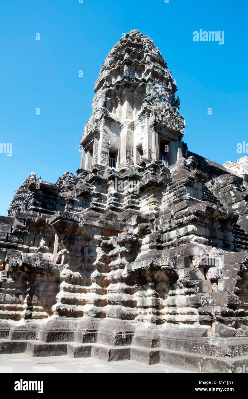 Angkor Cambodia, preserved 12th century Angkor Wat temple Stock Photo ...