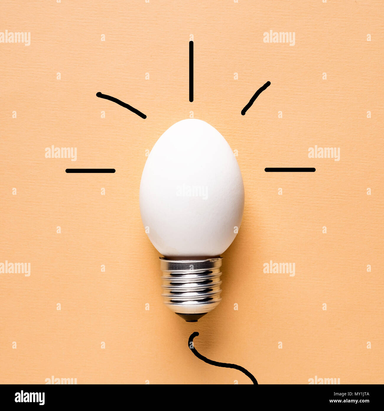 Light Bulb Egg shell on Base Concept Energy Saving Stock Photo - Alamy