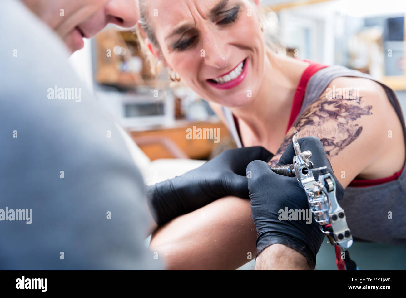 Hands of a dedicated artist shading an original drawing Stock Photo - Alamy