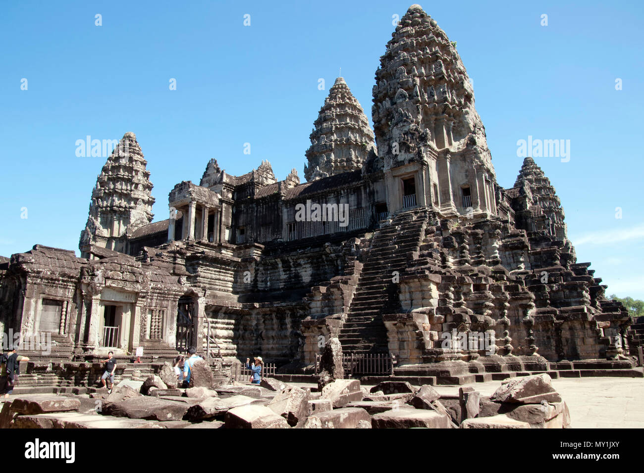 Angkor Cambodia Dec 31 2017, preserved 12th century Angkor Wat temple ...