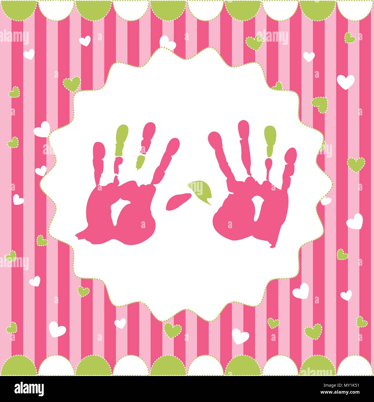 handprint of girl Stock Vector Image & Art - Alamy