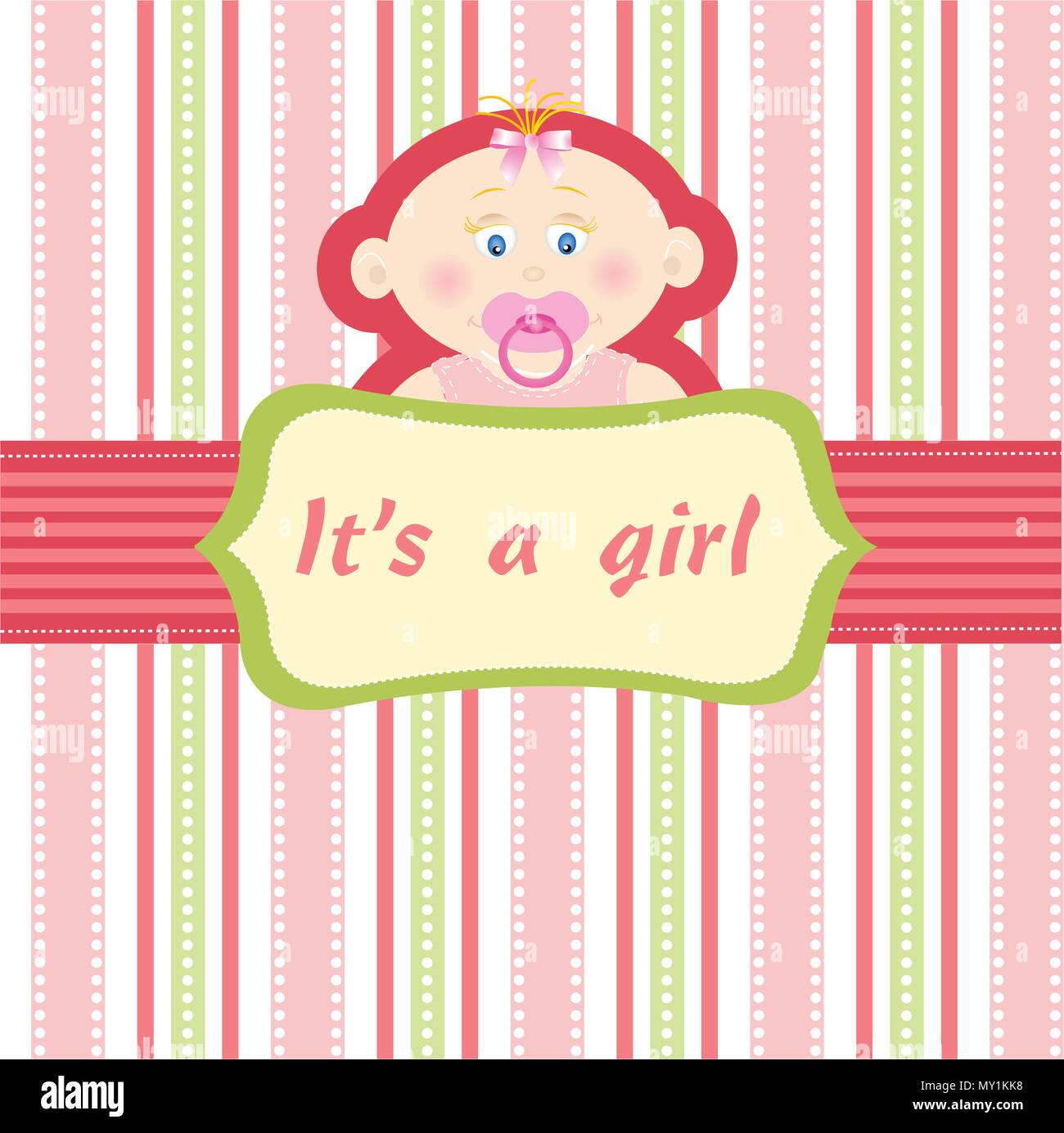 Baby shower template girl Stock Vector Images - Alamy