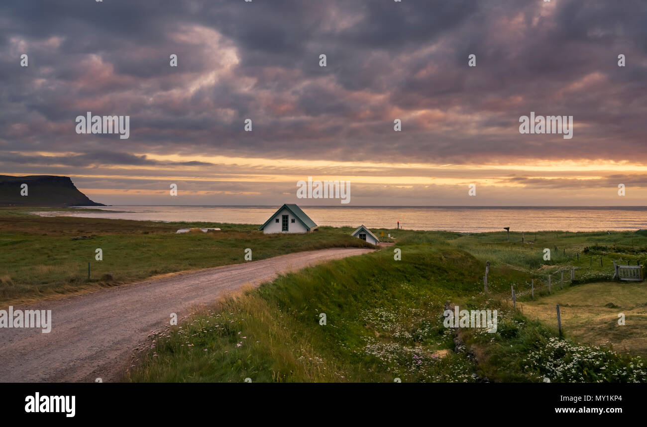 Farm by Latrabjarg cliffs, West Fjords, Iceland Stock Photo - Alamy