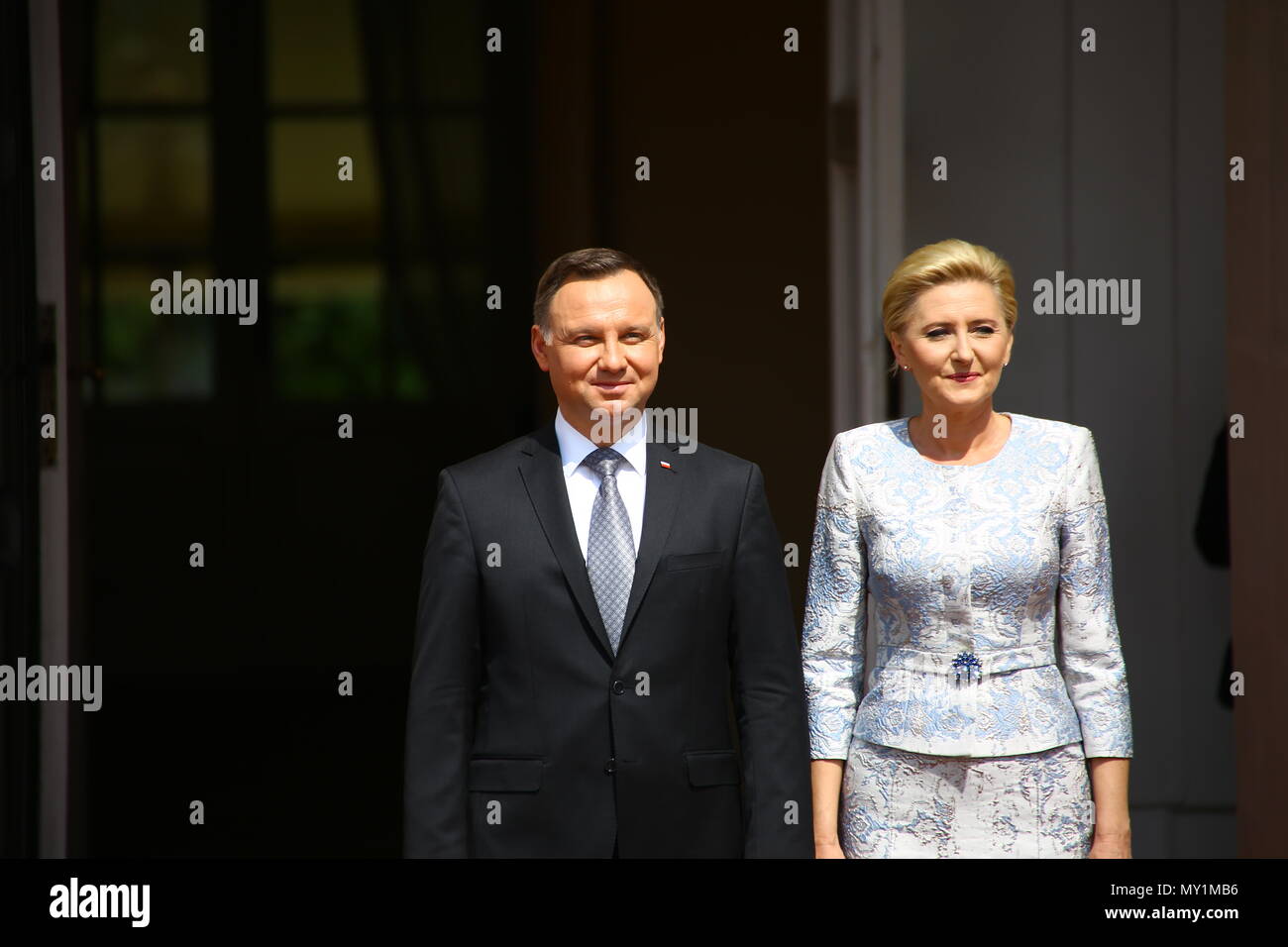 President Andrzej Duda and First Lady Agata Kornhauser-Duda received ...