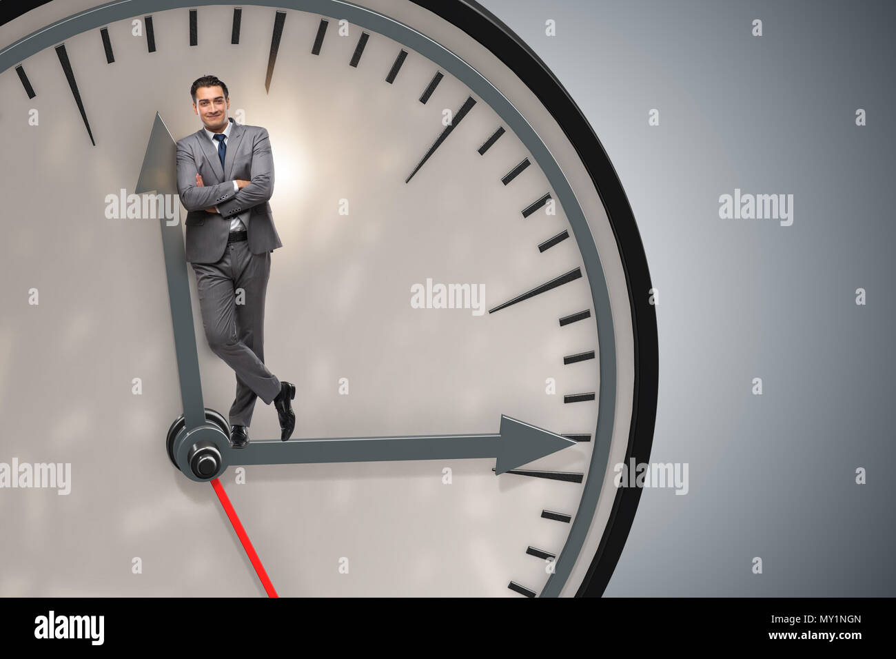 Businessman in time management concept Stock Photo - Alamy