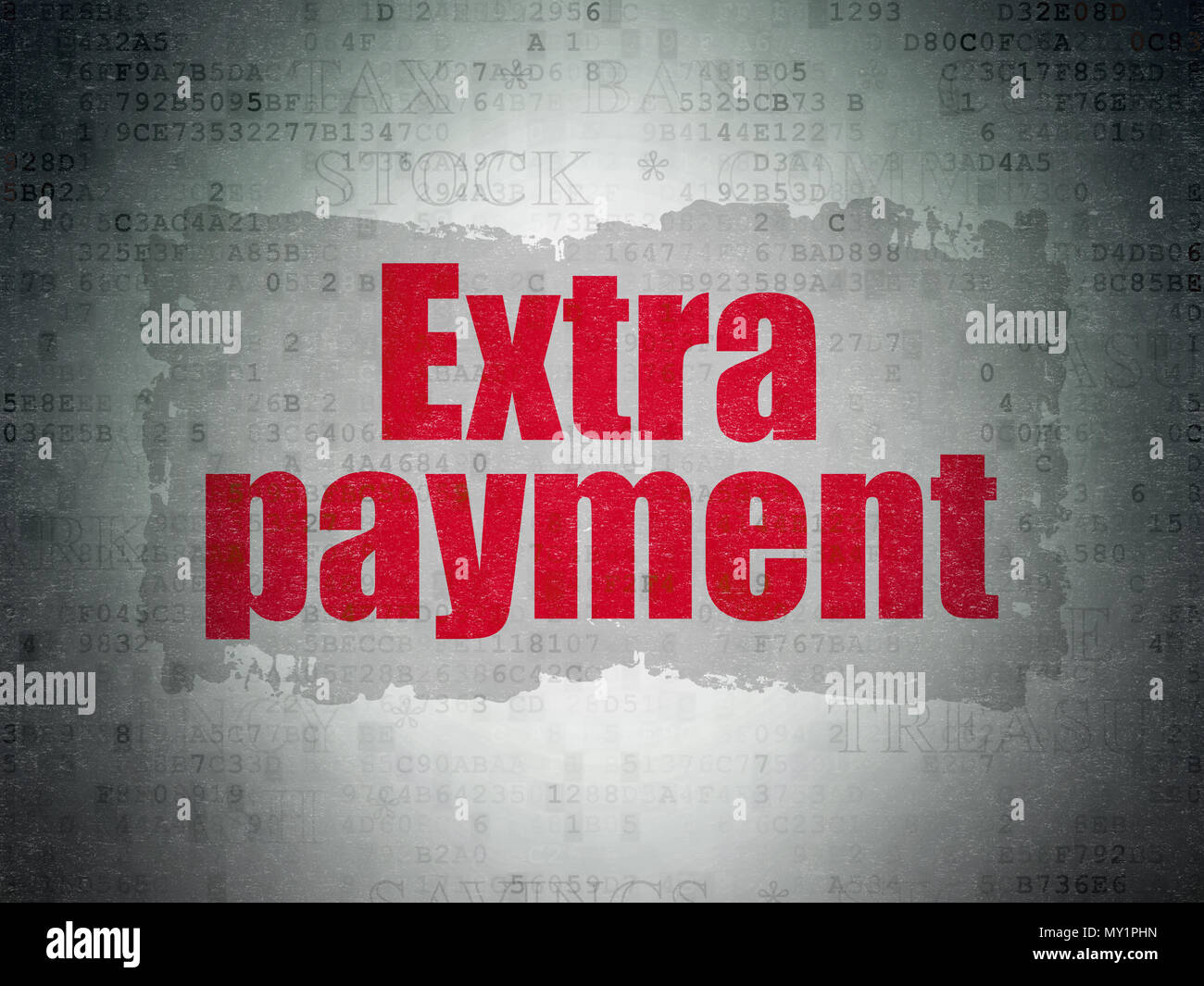Banking concept: Extra Payment on Digital Data Paper background Stock Photo - Alamy