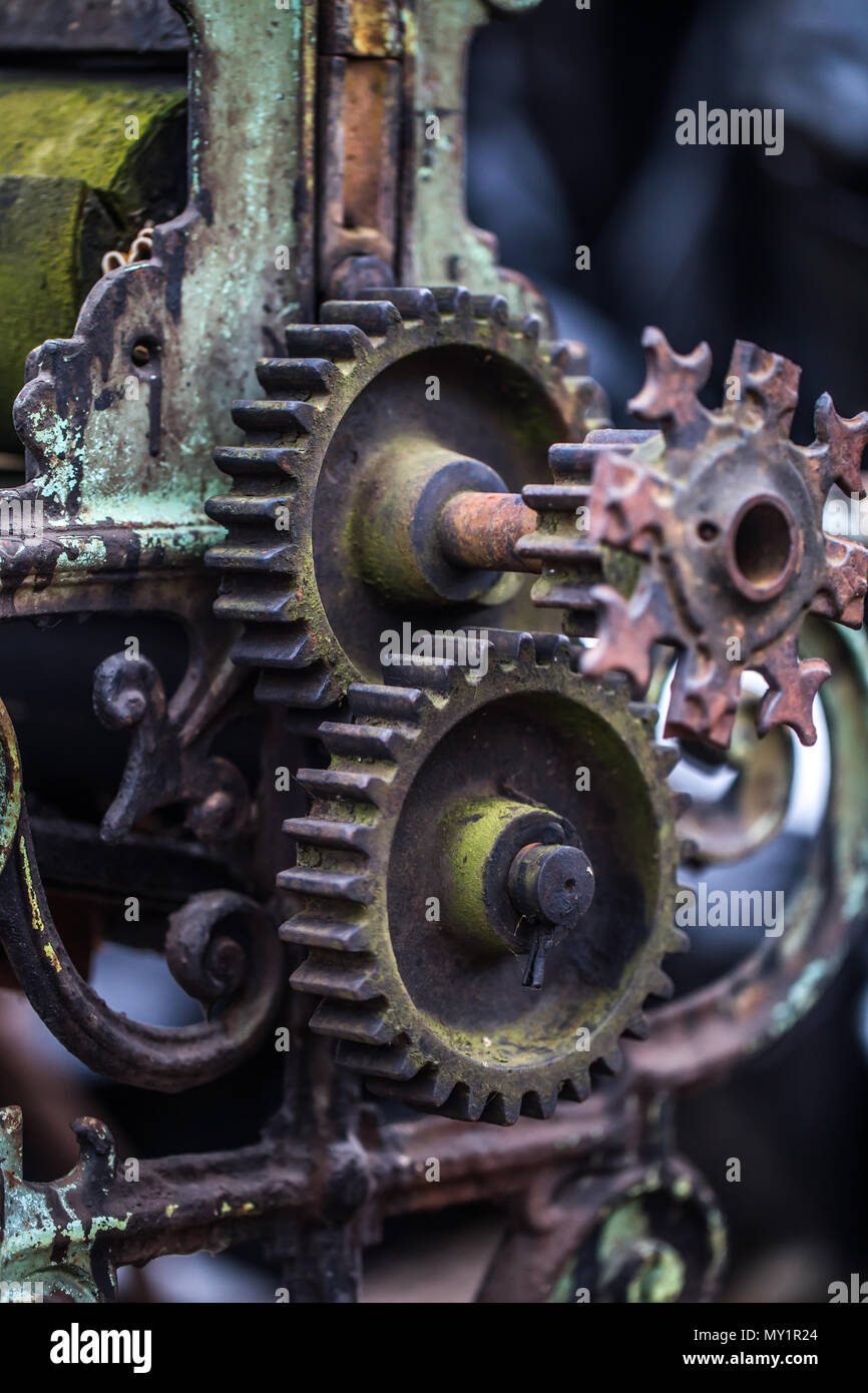 Beautiful old mechanical parts, retro concept, background Stock Photo ...