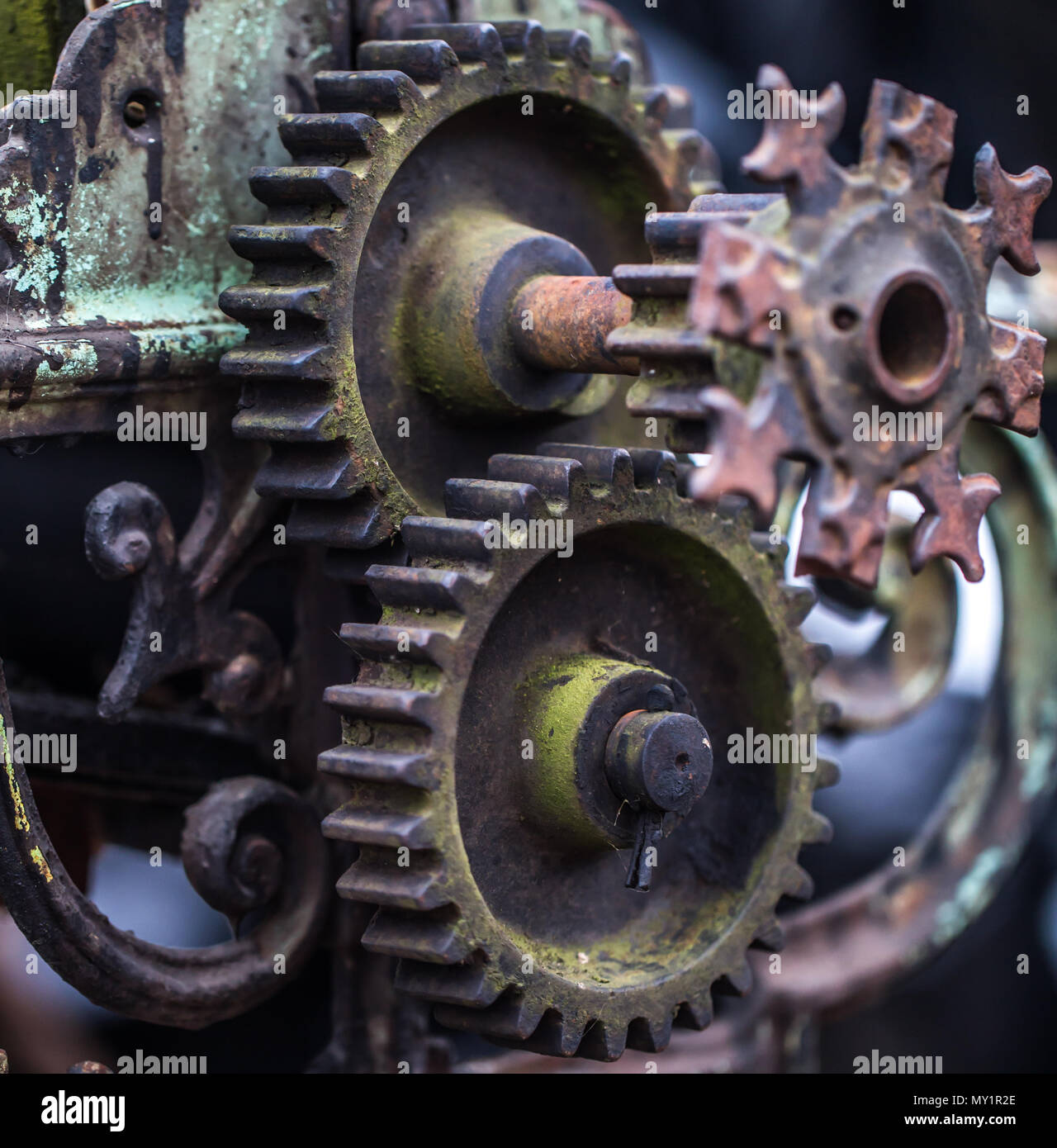 Beautiful old mechanical parts, retro concept, background Stock Photo ...