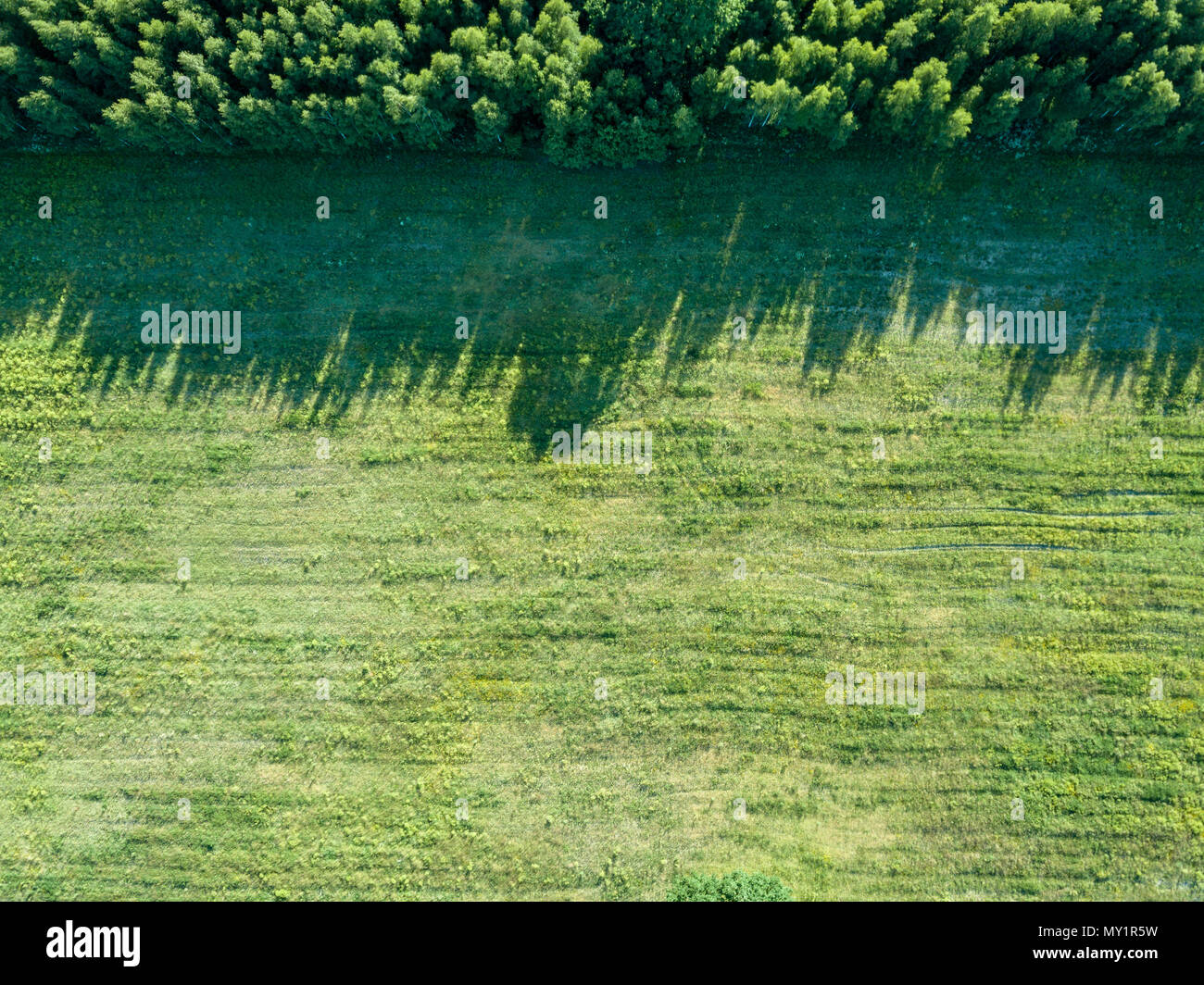 drone image. aerial view of empty cultivated fields spring day. latvia ...