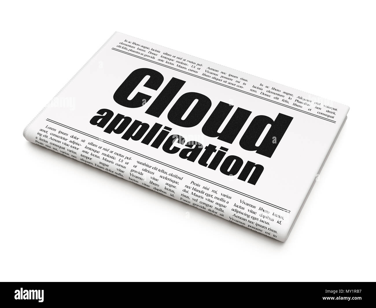 Cloud technology concept: newspaper headline Cloud Application Stock ...