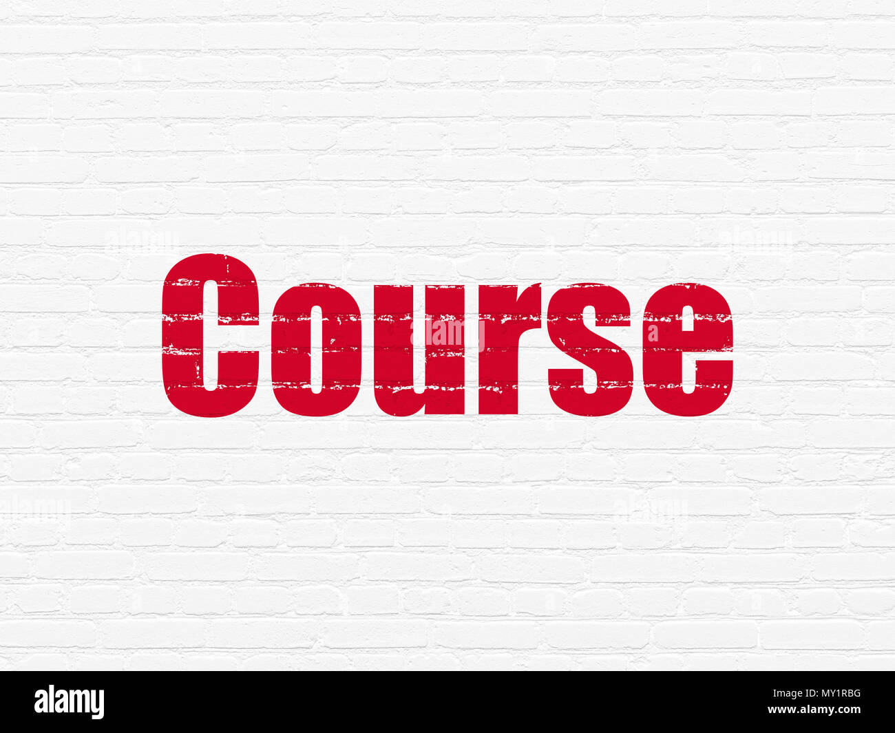 Learning concept: Course on wall background Stock Photo - Alamy