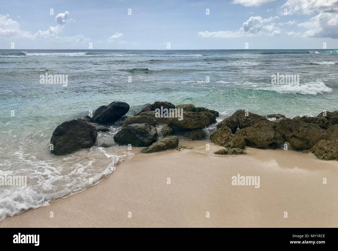 Idyllic and beautiful beach in Barbados (Caribbean island): Nobody ...