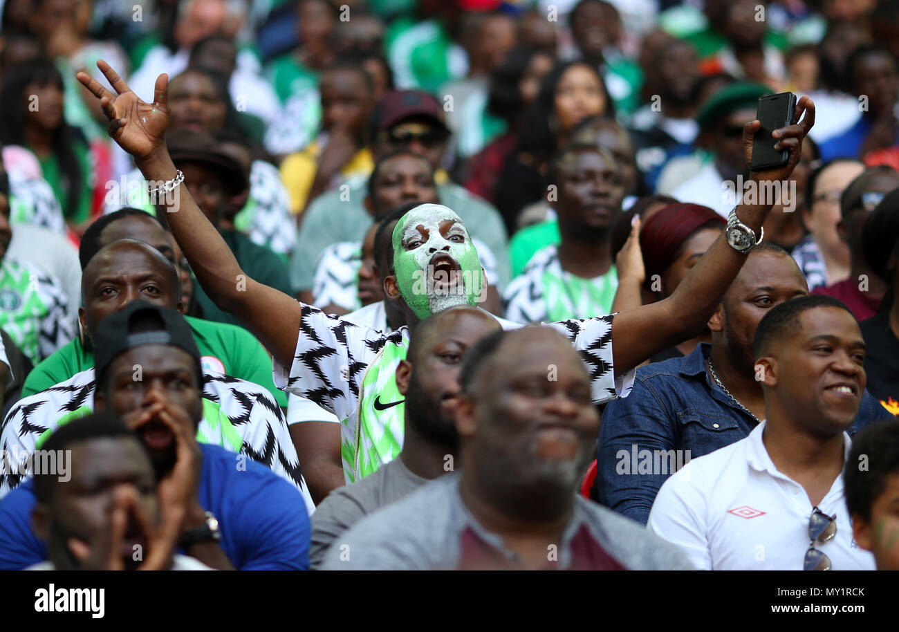 NIgeria fans in the stands Stock Photo - Alamy