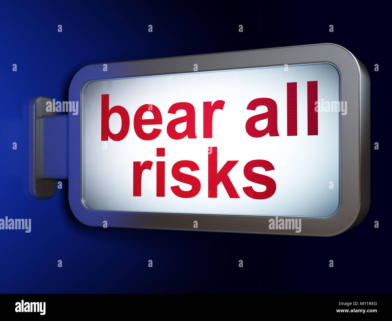 Insurance concept: Bear All Risks on billboard background Stock Photo ...