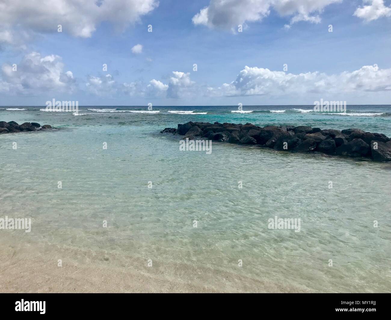 Idyllic and beautiful beach in Barbados (Caribbean island): Nobody ...
