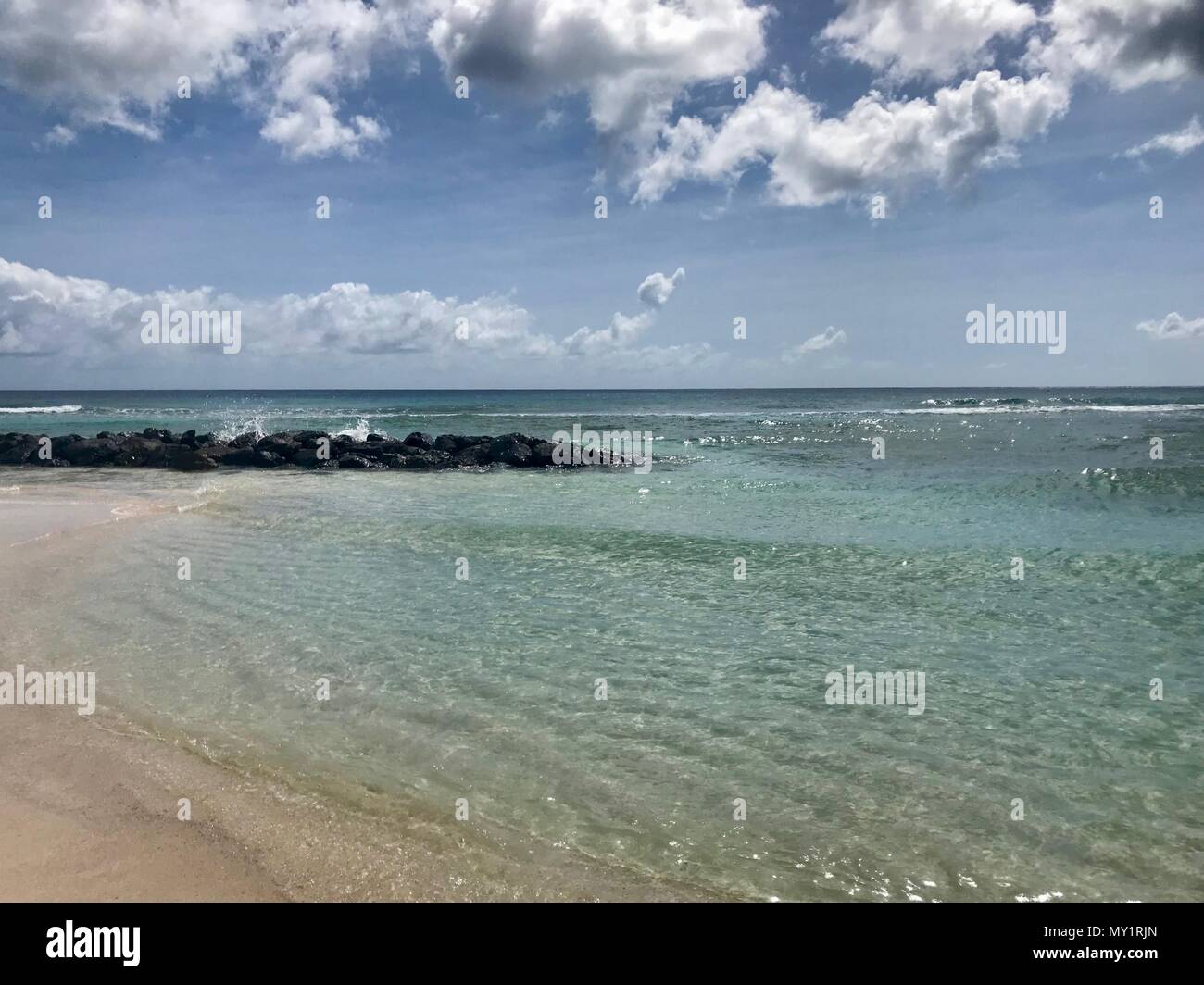 Idyllic and beautiful beach in Barbados (Caribbean island): Nobody ...