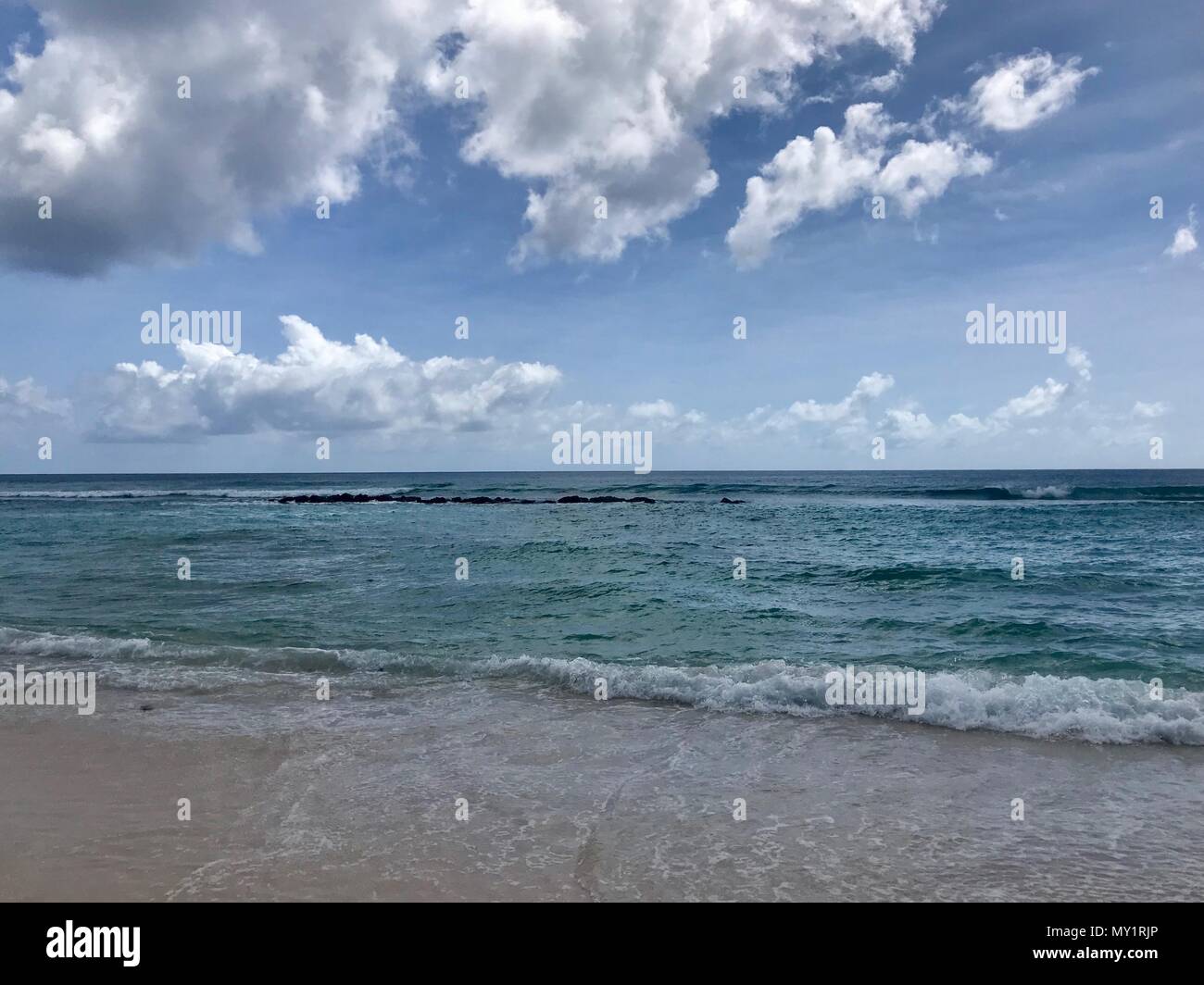 Idyllic and beautiful beach in Barbados (Caribbean island): Nobody ...