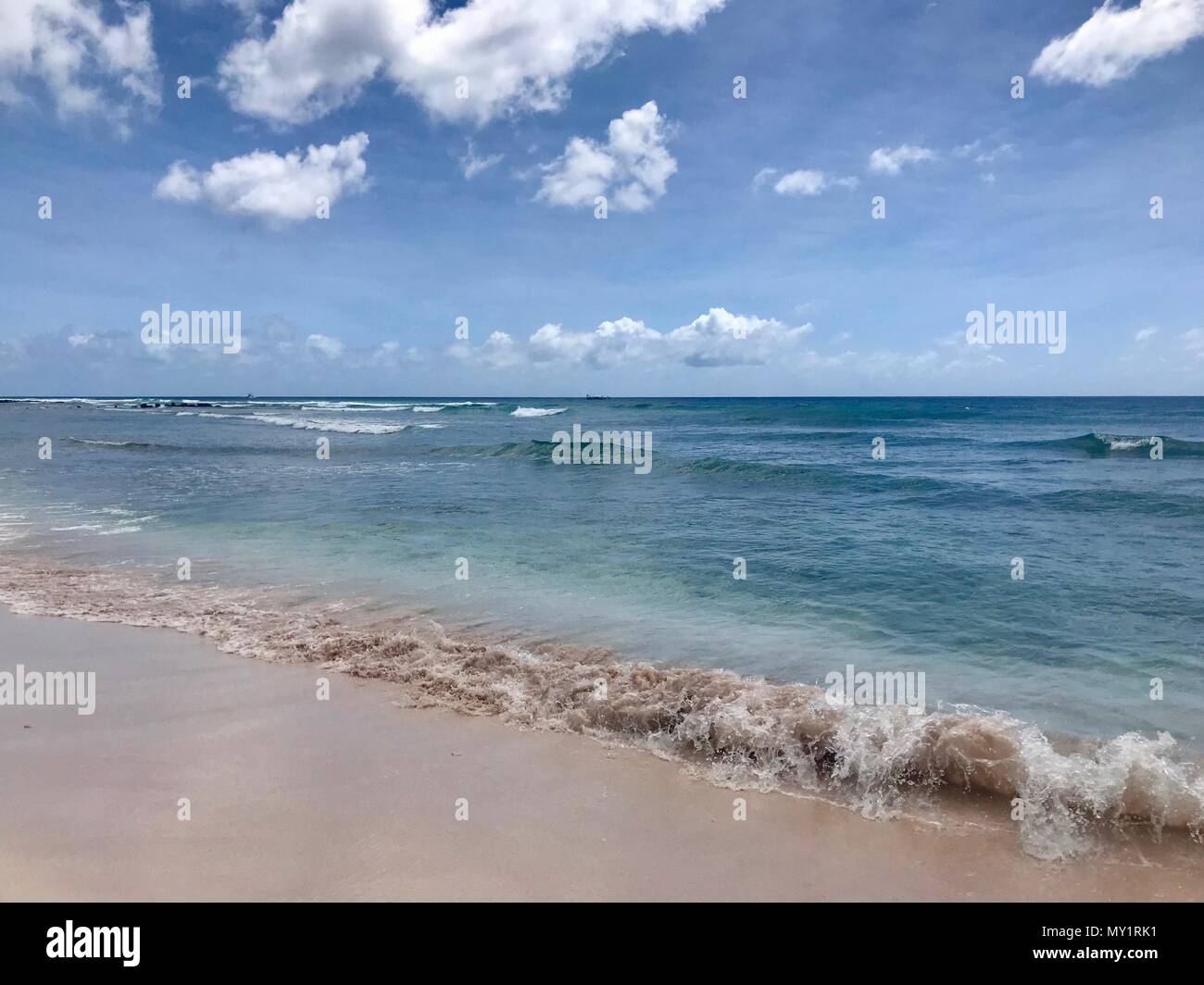 Idyllic and beautiful afternoon at the beach in Barbados (Caribbean ...