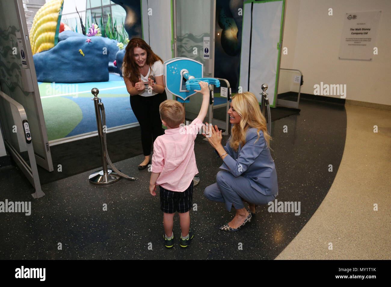 Tess Daly (right), alongside 4 year old Elliott Livingstone (centre ...