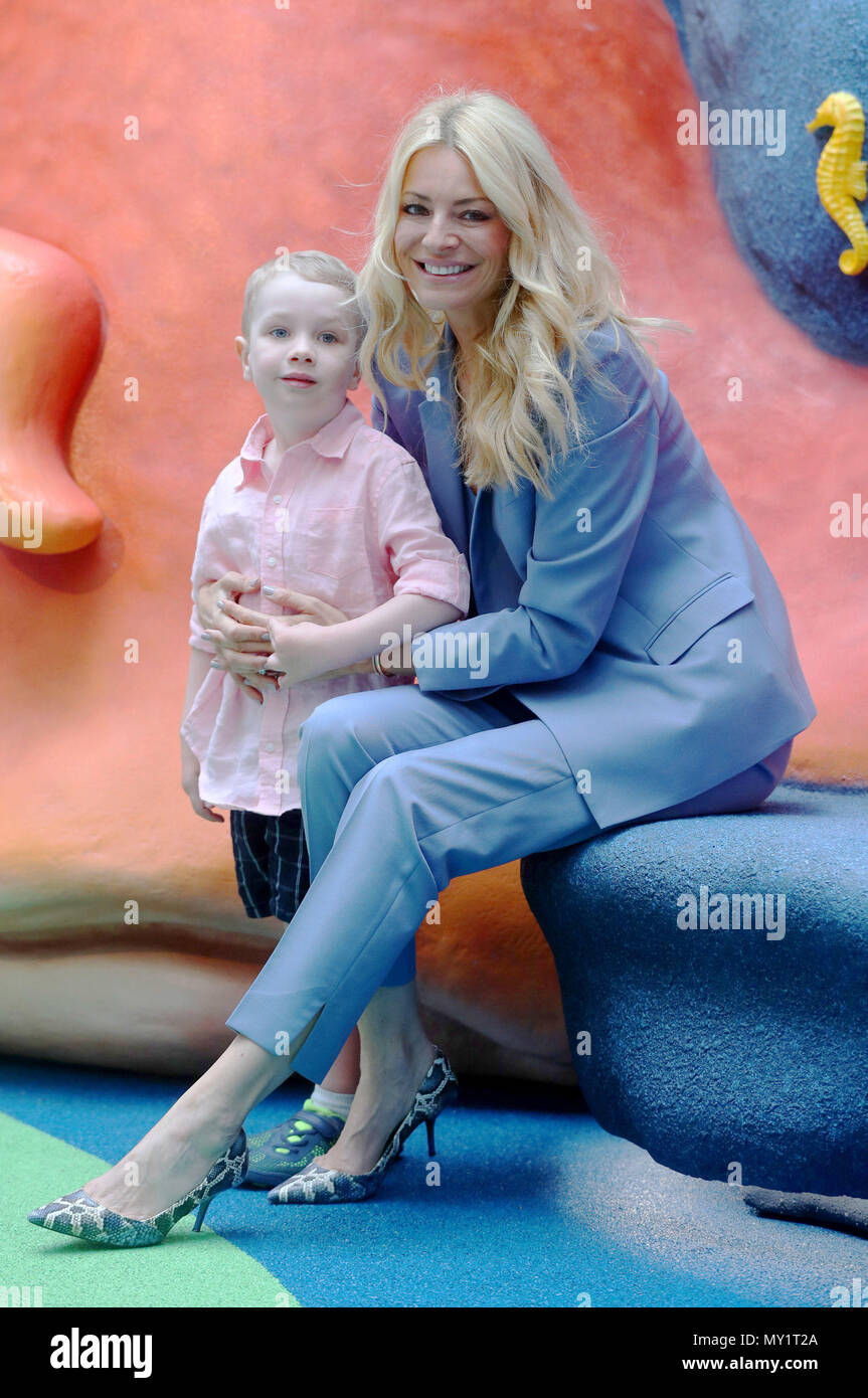 Tess Daly (right), alongside 4 year old Elliott Livingstone (left ...