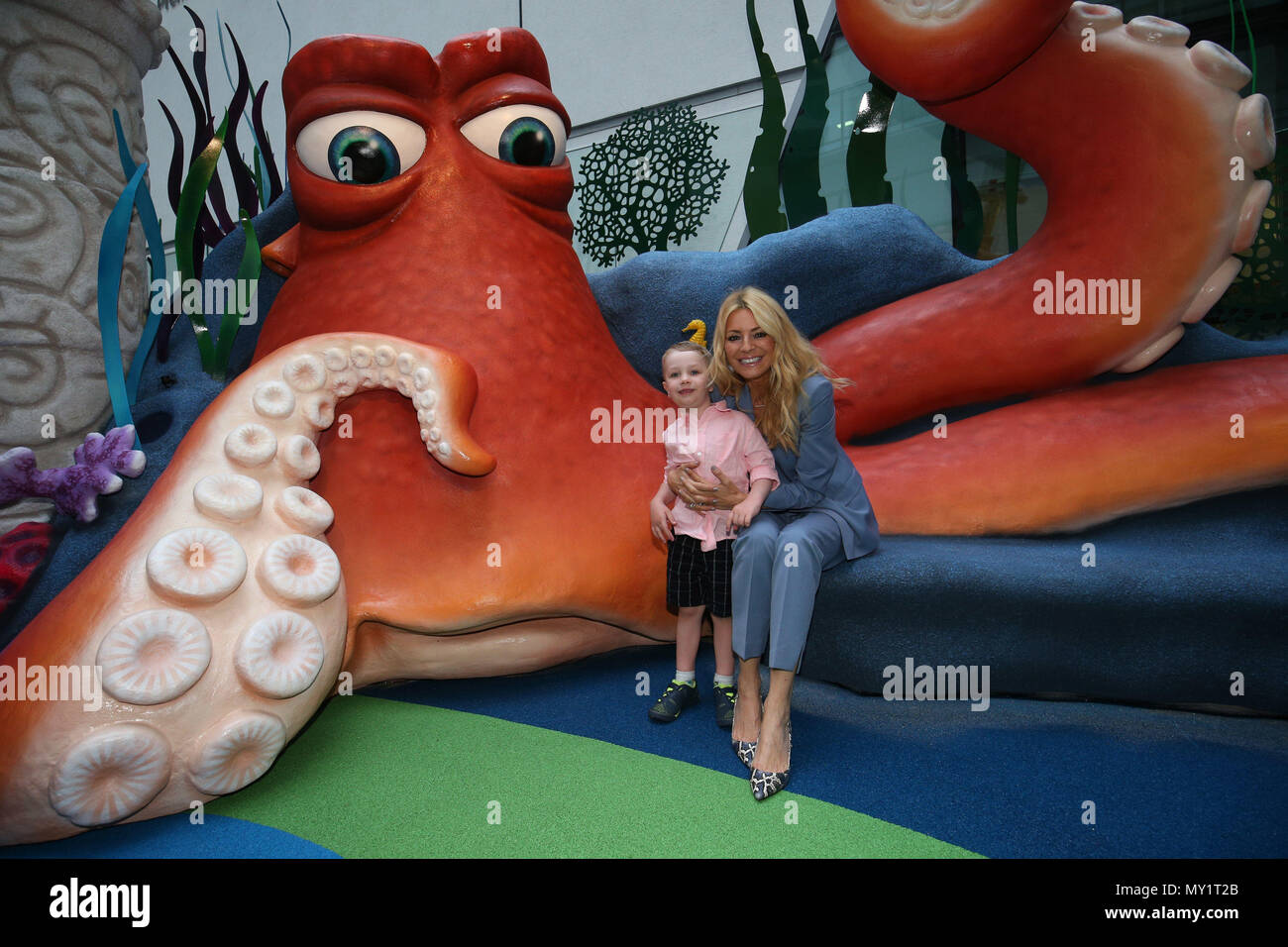Tess Daly (right), alongside 4 year old Elliott Livingstone (left ...